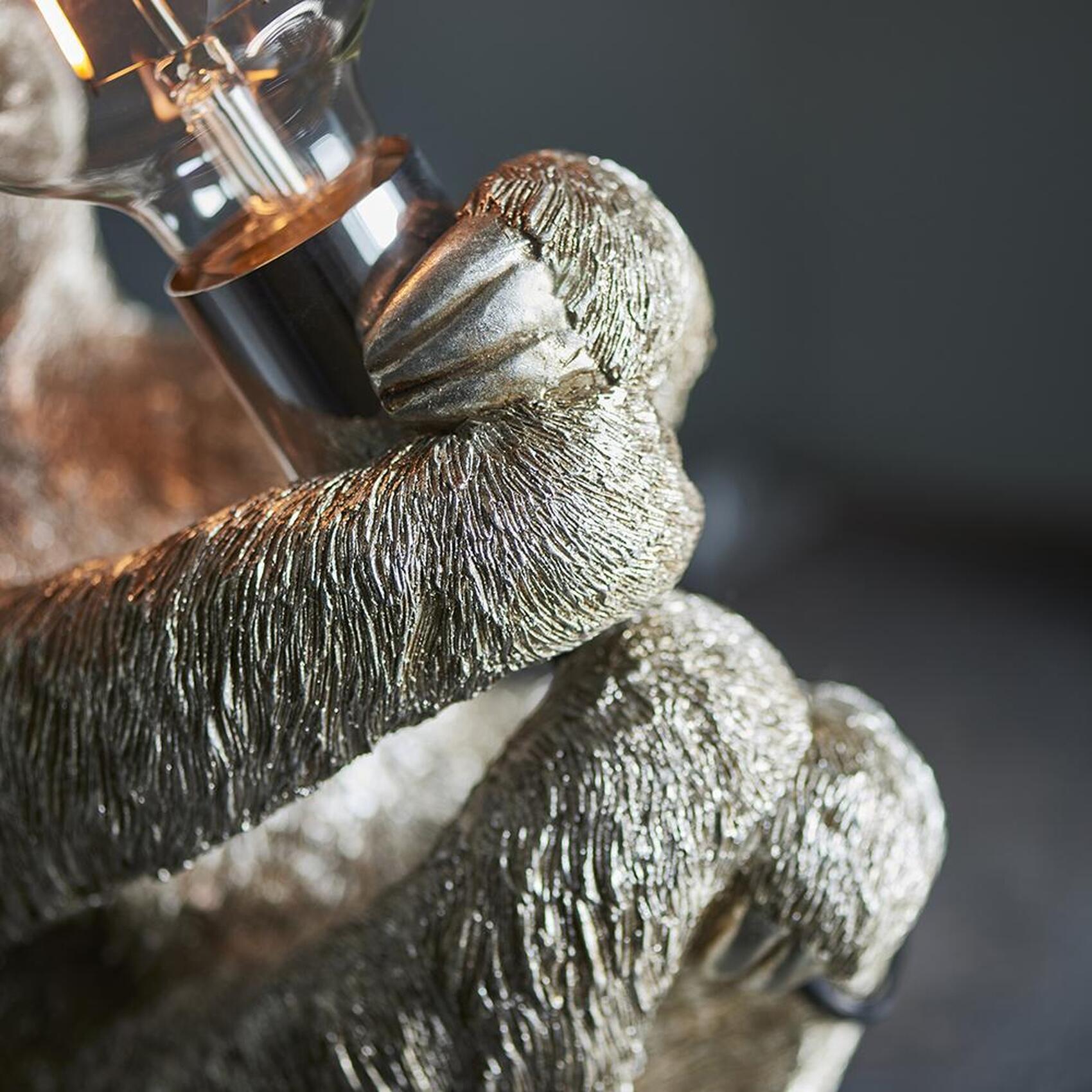 Thorlight Kiana Vintage Silver Sloth Table Lamp | WT Lighting