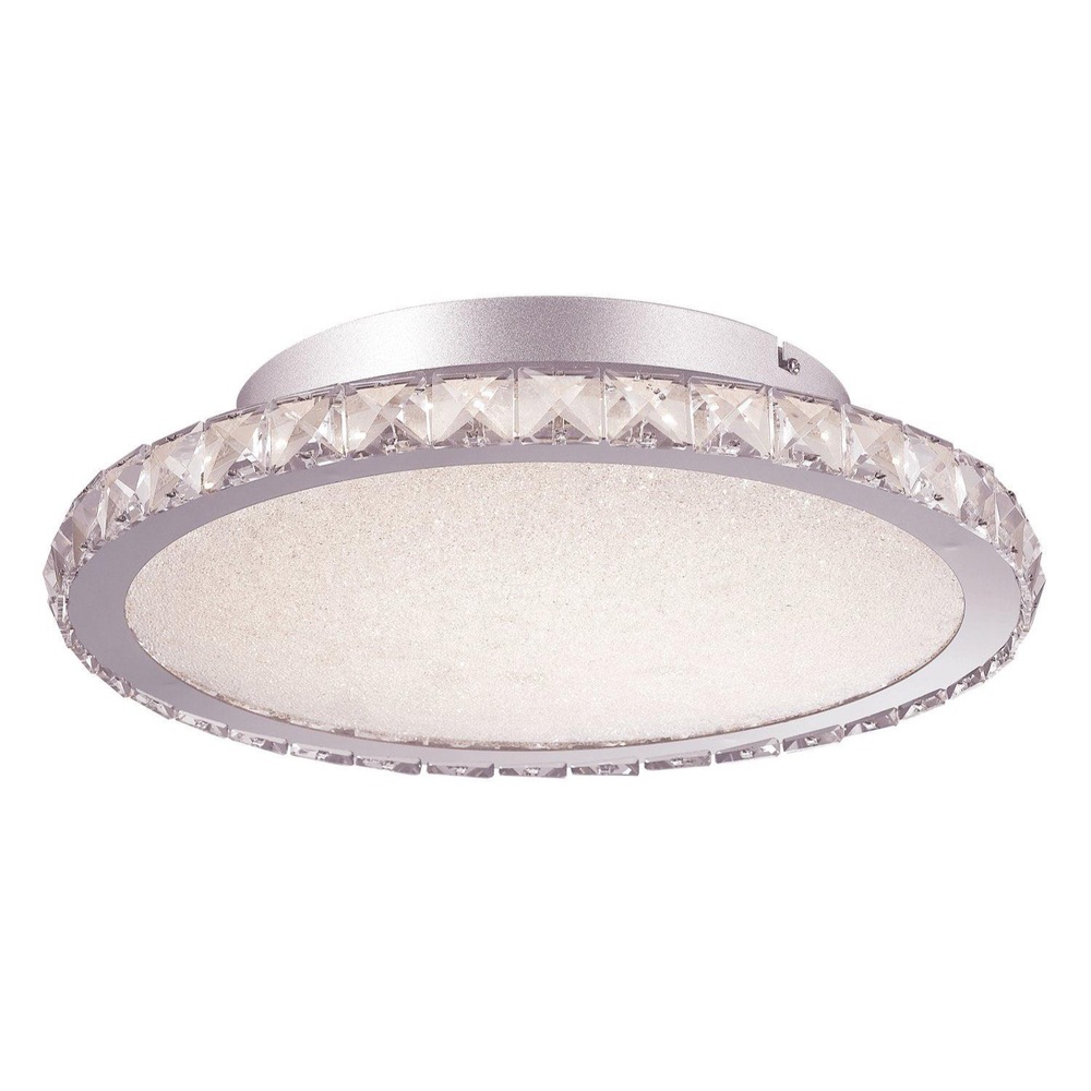 Abigail Large Flush Led Crystal Bathroom Ceiling Light - 3000K, IP44 ...