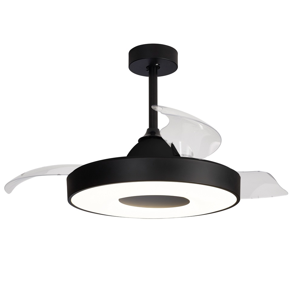 Mantra Coin Air Black LED Ceiling Fan Light With Remote Control | WT ...